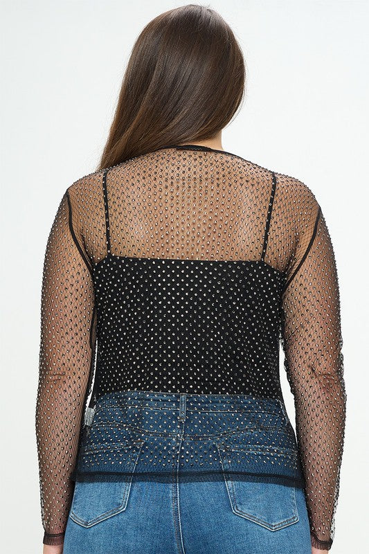Diamond Mesh Top - Curvy & Stout