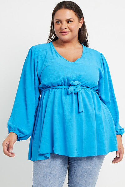 Ice Blue túniktop - Curvy & Stout