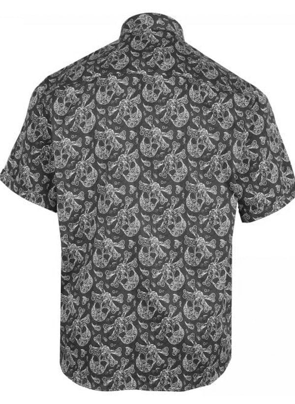 Retro Skull Stutterma Skyrta - Curvy & Stout