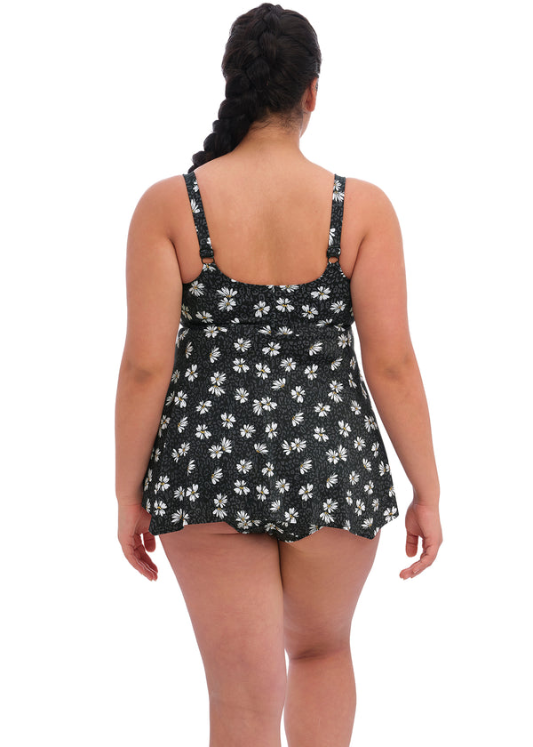 Black Daisy Tankini Toppur - Curvy & Stout