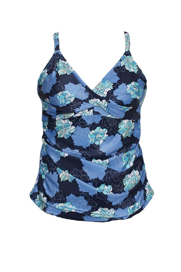 Print Crossover Tankini top - Curvy & Stout