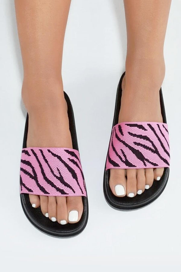 Pink Zebra Sandalar - Curvy & Stout